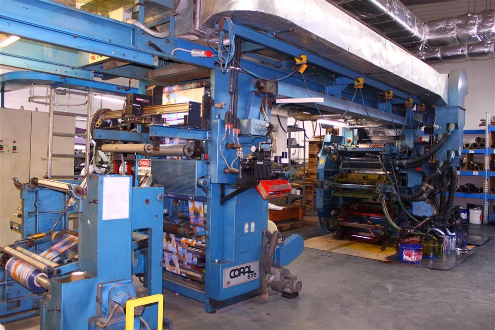 UTECO CORAL 675 flexographic printing machine 6 colors // Flexo CI ...