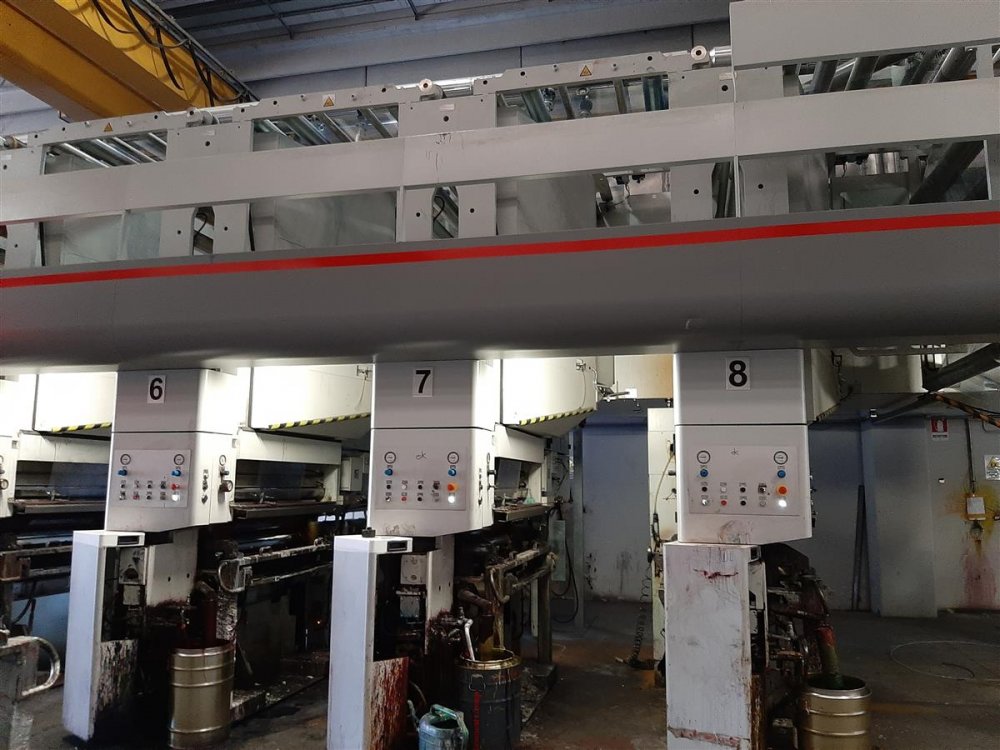 ROTOMEC BOBST 4003MP 1200/450/C Gravure printing machine 10 colors ...