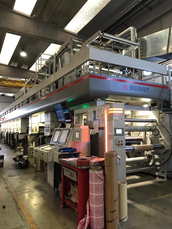 ROTOMEC BOBST 4003MP 1200/450/C Gravure printing machine 10 colors ...