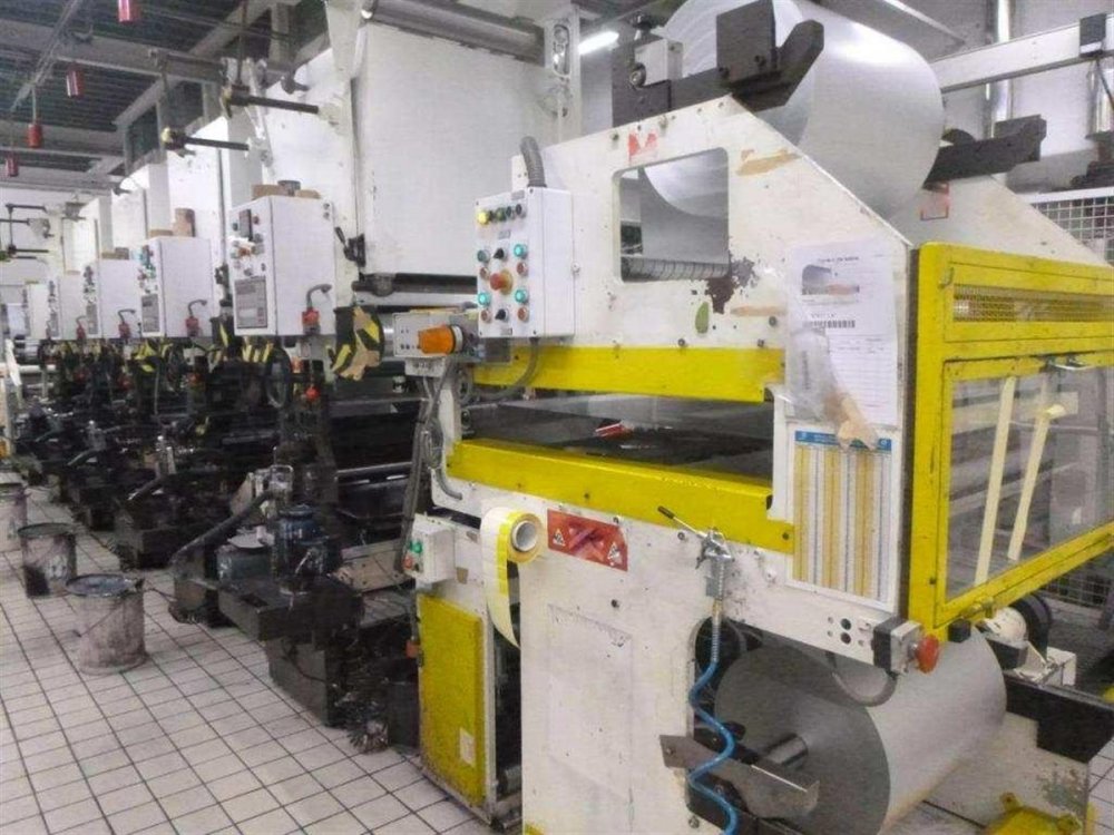 DCM 5C710 Gravure printing machine 5 colors // Rotogravure // Printing ...