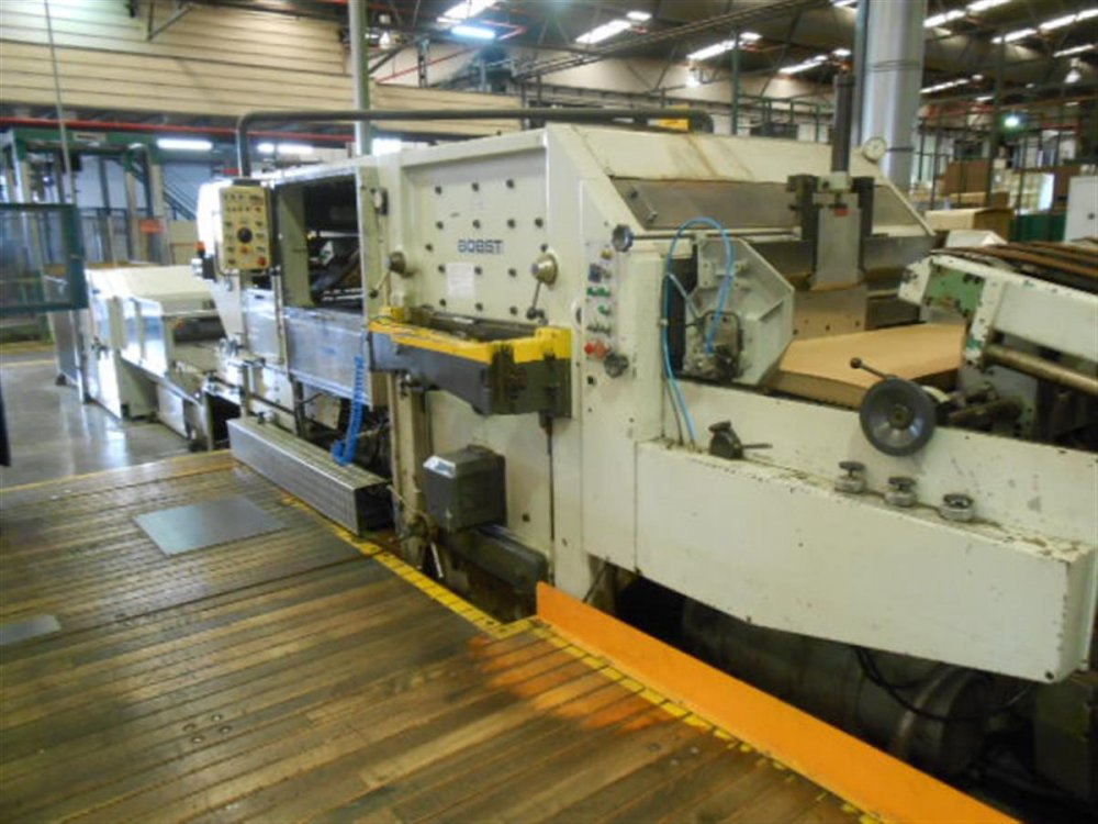 BOBST SPO 1575 // Flat bed die cutters-autoplatin // Corrugated ...